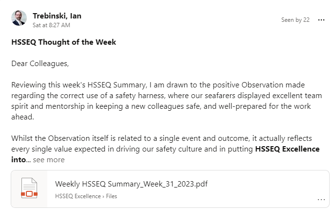 HSSEQ Excellence - Communication | V.Care